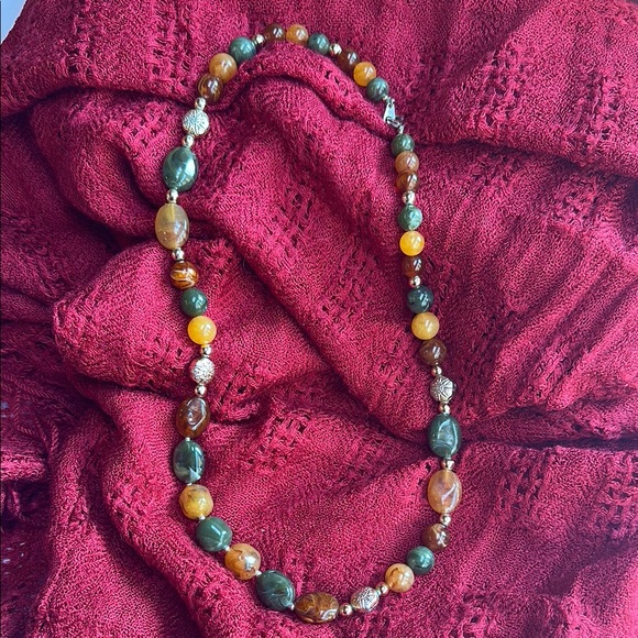 Jewelry | Vintage Gold Tone Multicolored Faux Bead Necklace | Poshmark